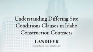Understanding Differing Site Conditions Clauses in Idaho Construction ...